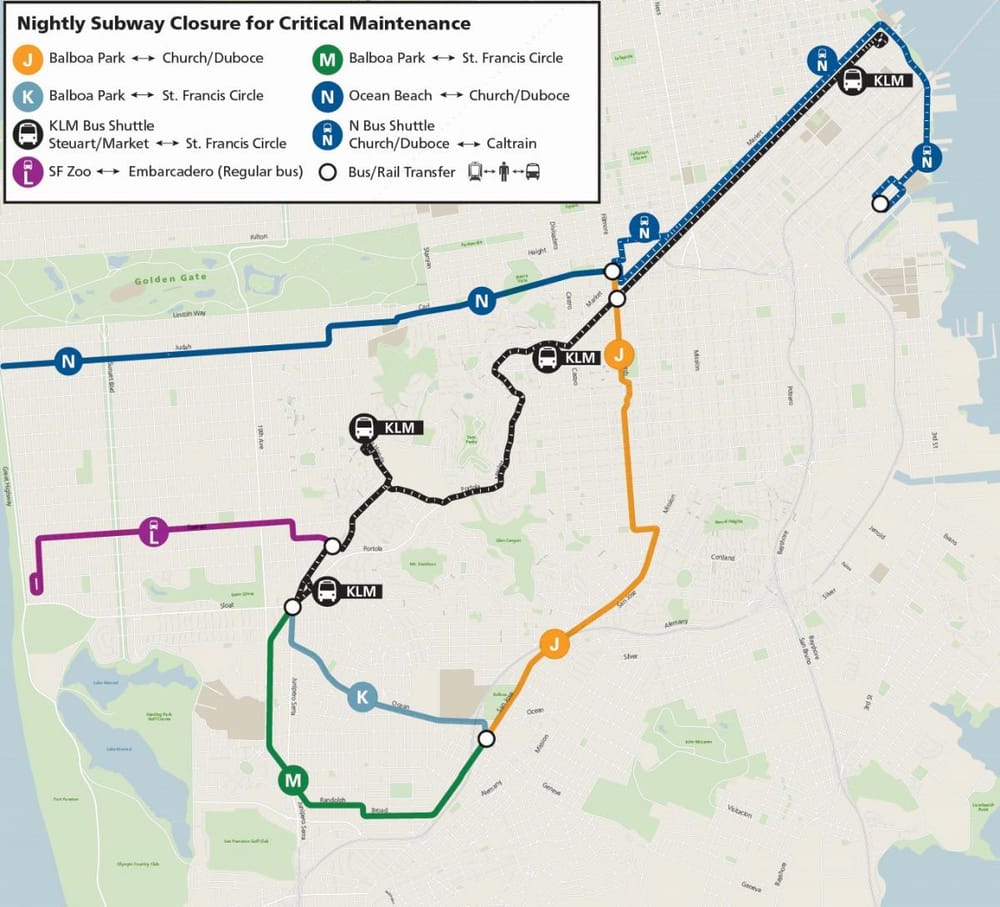 K Ingleside, M Ocean View Service Impacted By Subway Closure